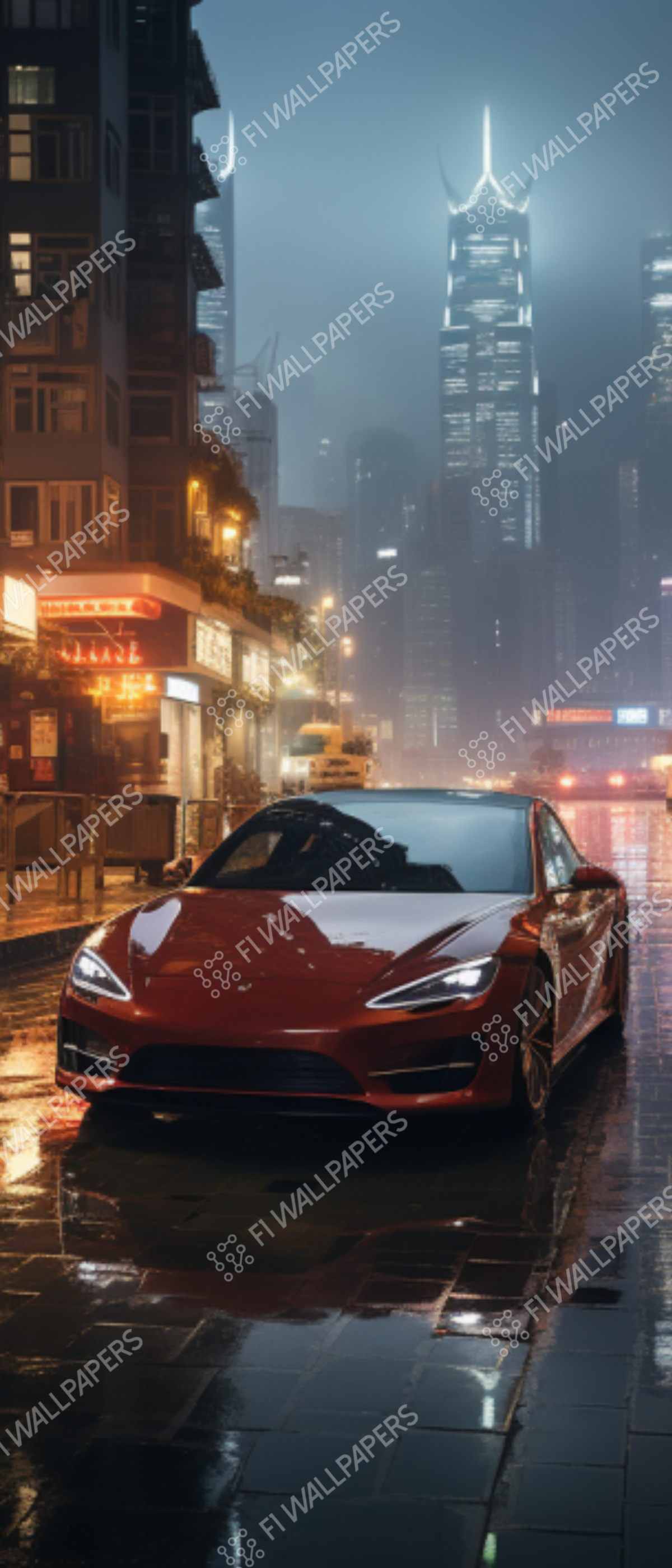 Tesla Model S in Hong Kong 4K HD iPhone Wallpaper Download GPBox